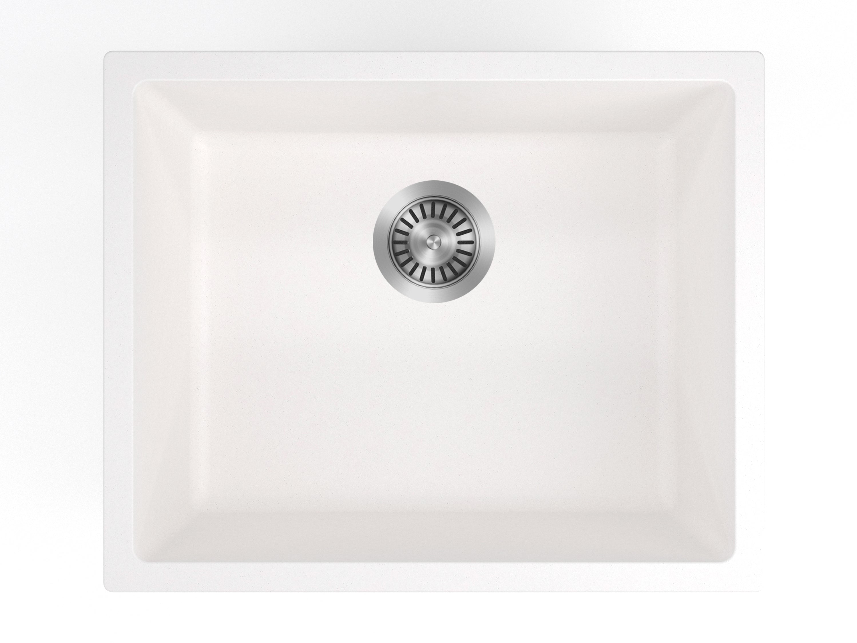Milano Granite 550x450mm Single Bowl Sink White | Ideal Bathroom Centre