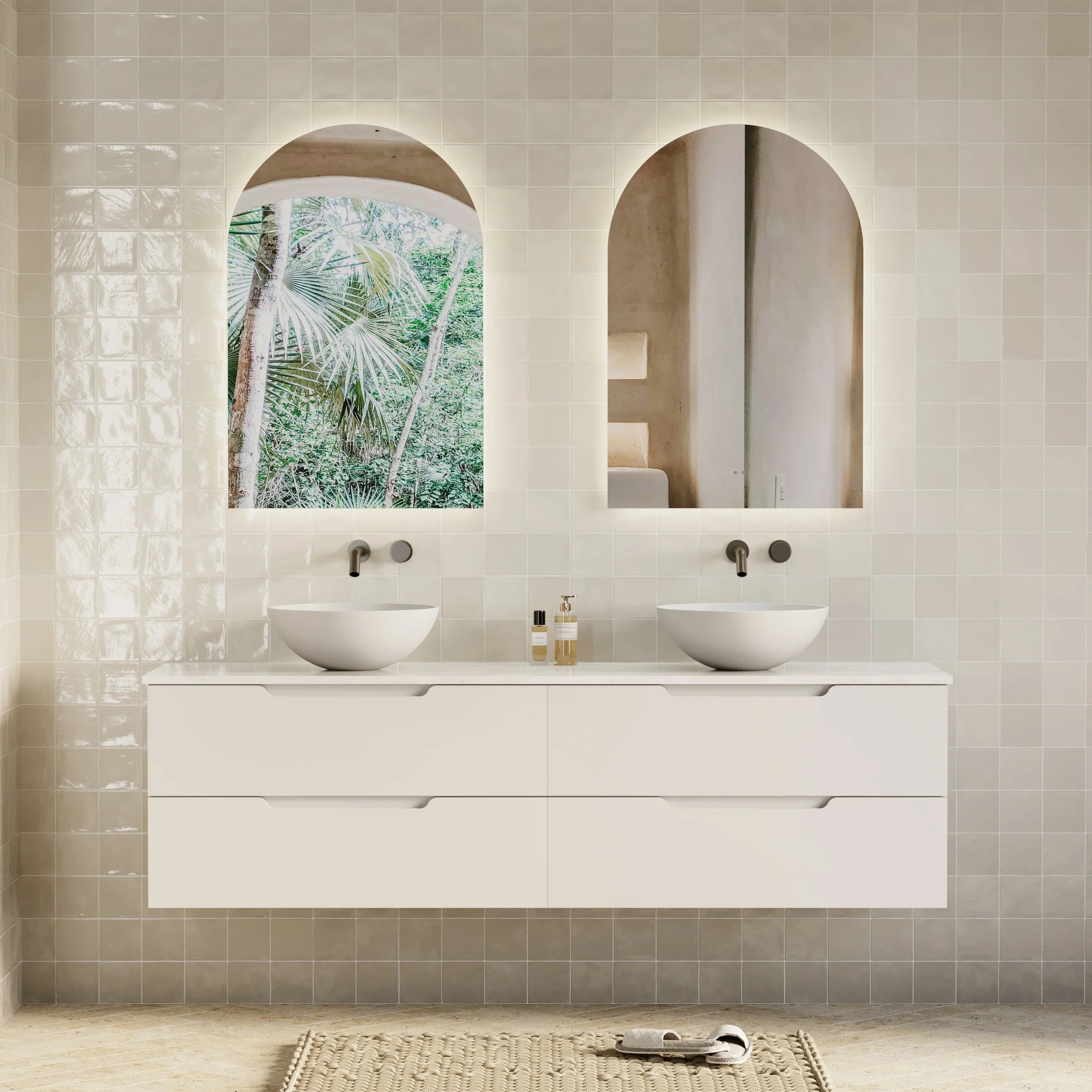 Milano Minimal Flat 1800mm Wall Hung Vanity Matte White – Ideal ...