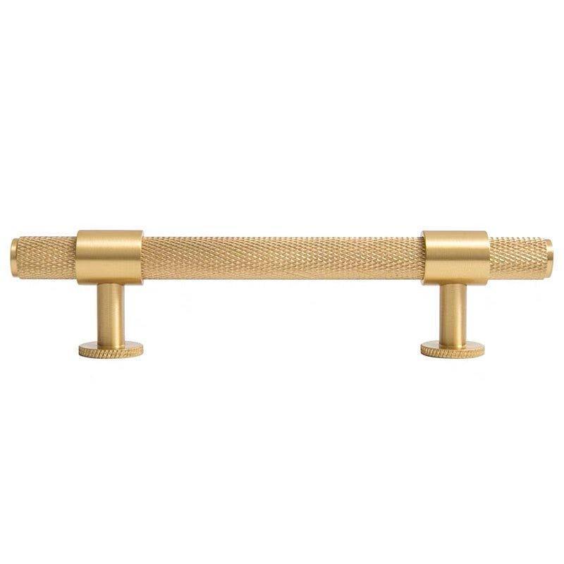 Milano Round 3D Diamond T-Bar 182mm-Brushed Gold | Ideal Bathroom Centre